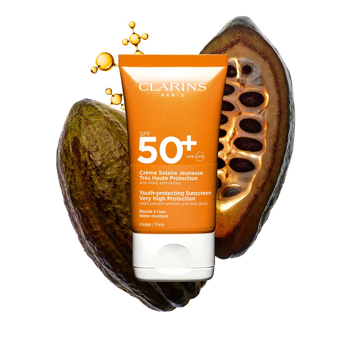 Youth-protecting Sunscreen Face Cream Very High Protection SPF50 | CLARINS®